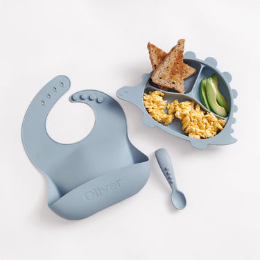 Personalised Dinosaur Plate with Matching Spoon | BPA-Free Silicone ...