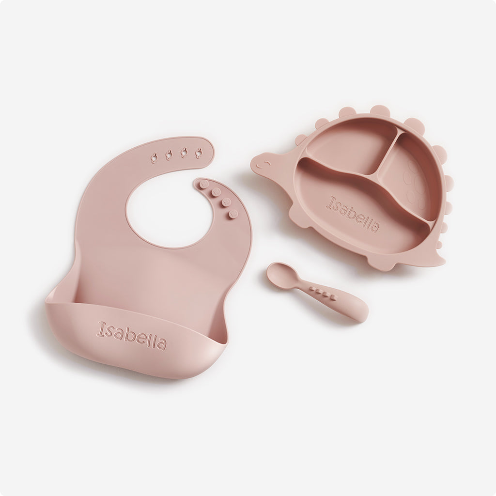 Personalised Dinosaur Plate with Matching Spoon | BPA-Free Silicone ...