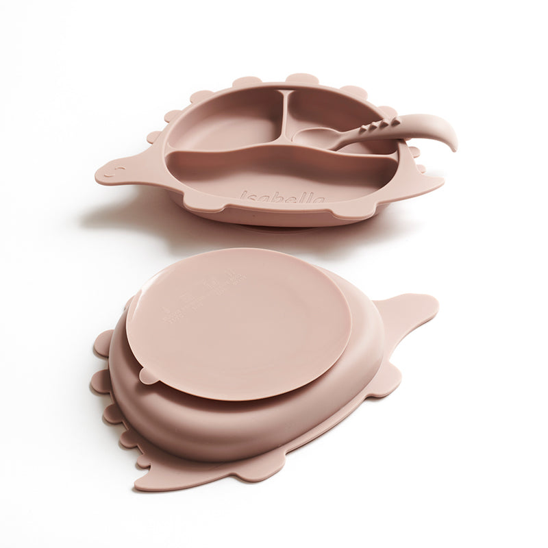 Personalised Dinosaur Plate with Matching Spoon | BPA-Free Silicone ...